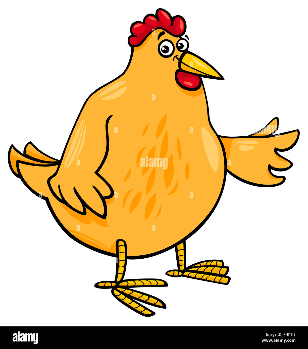 hen animal character cartoon illustration Stock Photo - Alamy
