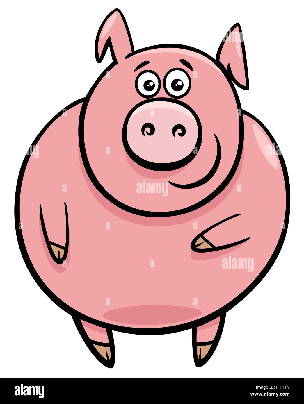 cute pig character cartoon illustration Stock Photo - Alamy