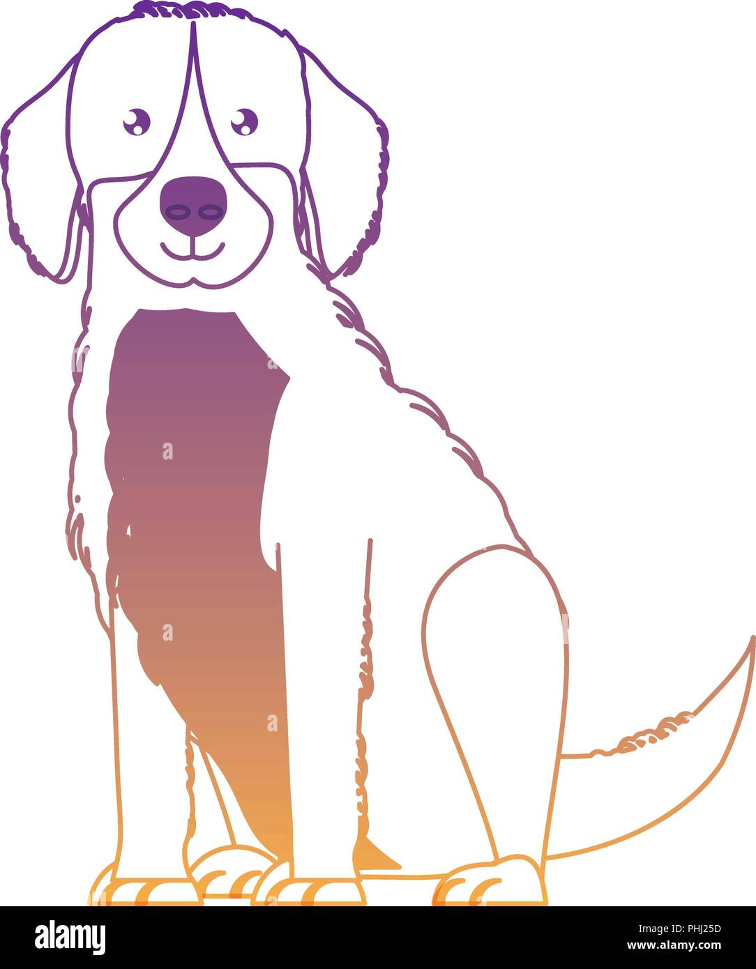 cute golden retriever icon over white background, vector illustration ...