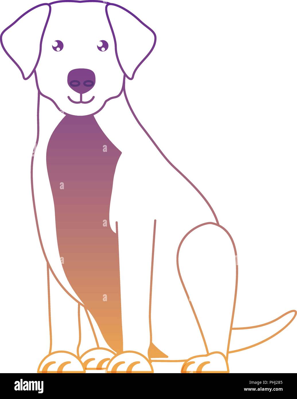 cute labrador icon over white background, vector illustration Stock ...