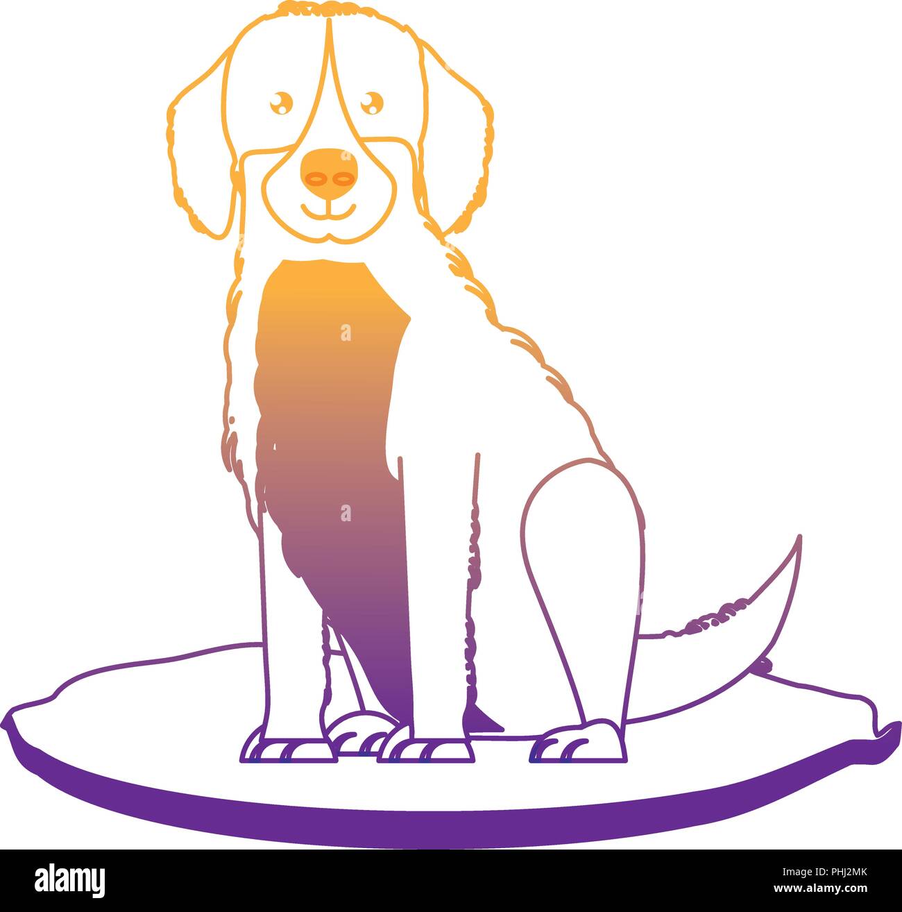 cute golden retriever icon over white background, vector illustration ...