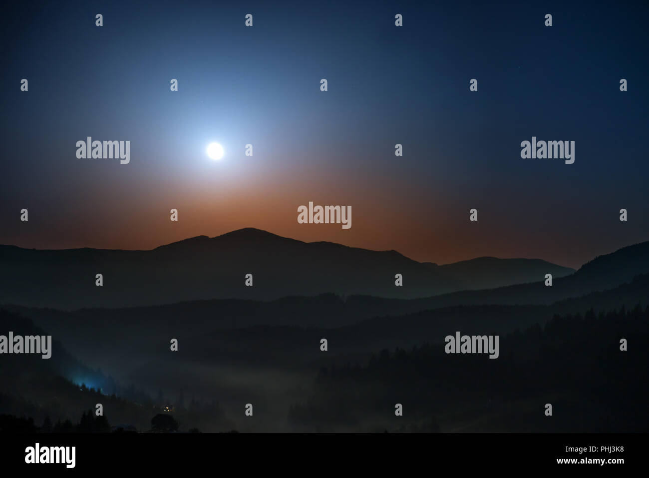 Moon above the forest hi-res stock photography and images - Alamy