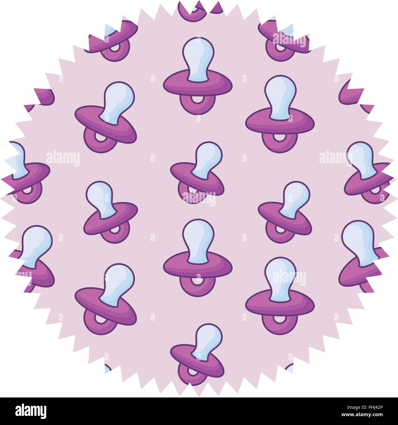 seal stamp with baby pacifier pattern over white background, vector ...