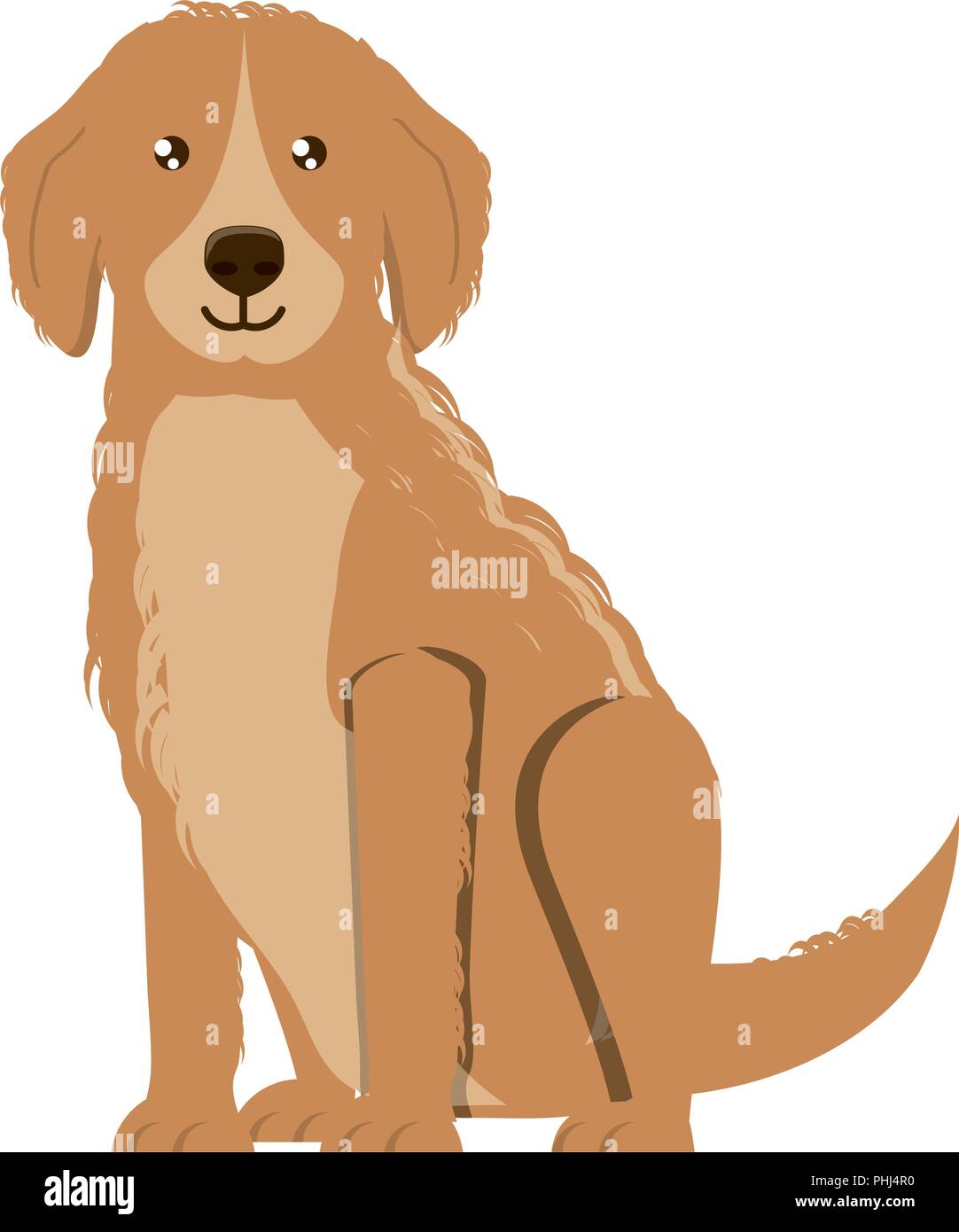 cute golden retriever dog icon over background, vector illustration ...