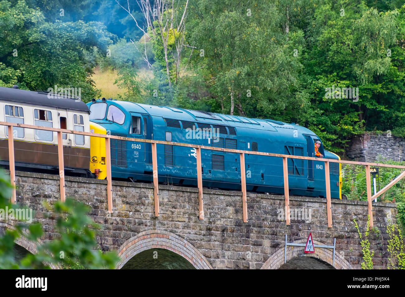 LLANGOLLEN WALES UNITED KINGDOM - AUGUST 27 2018: Diesel locomotive ...