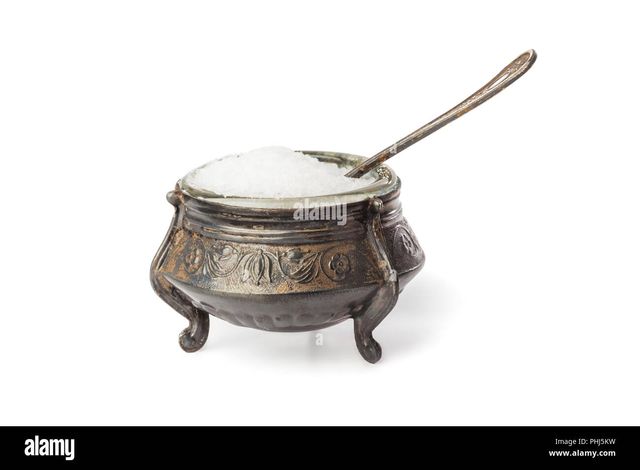 Vintage bowl with salt Stock Photo - Alamy