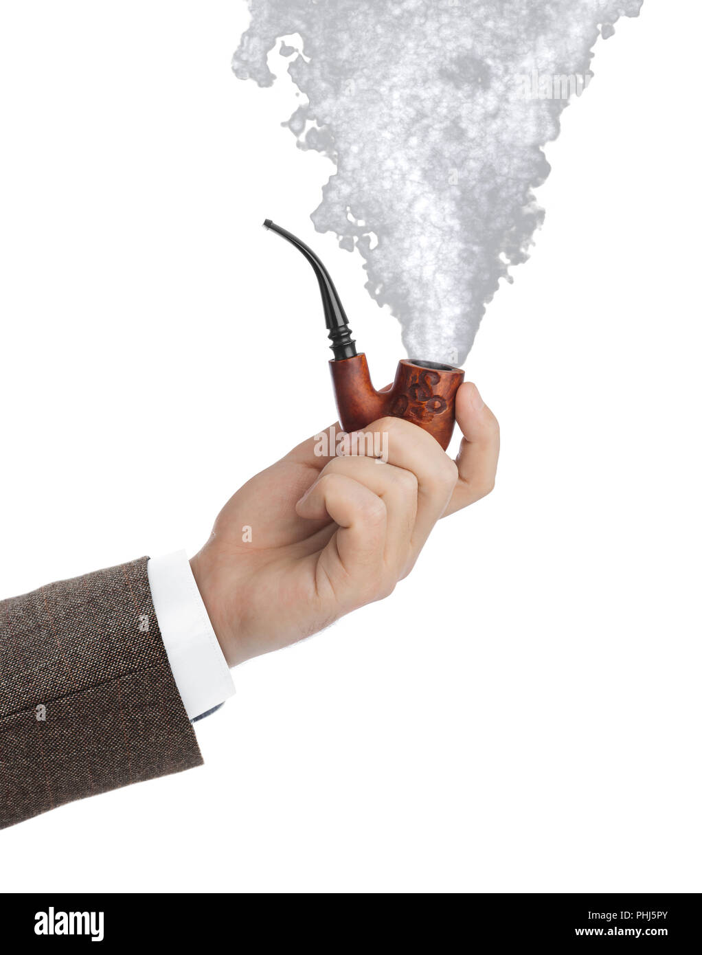 Hand with smoking pipe Stock Photo - Alamy