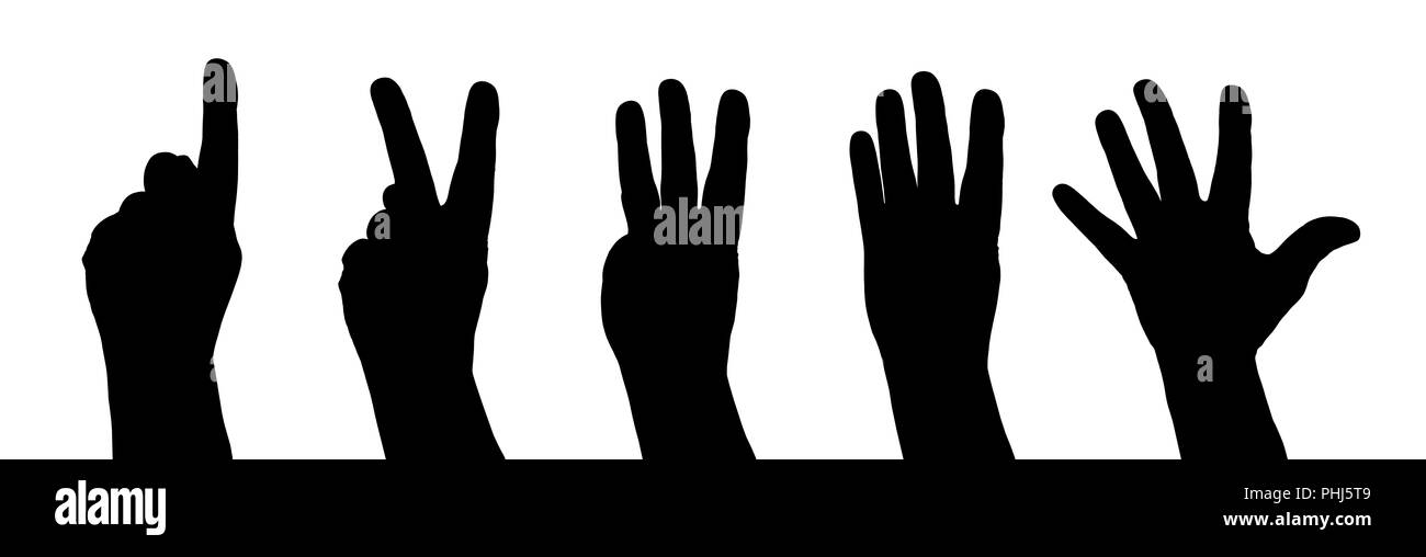 Counting hand - five Stock Photo - Alamy
