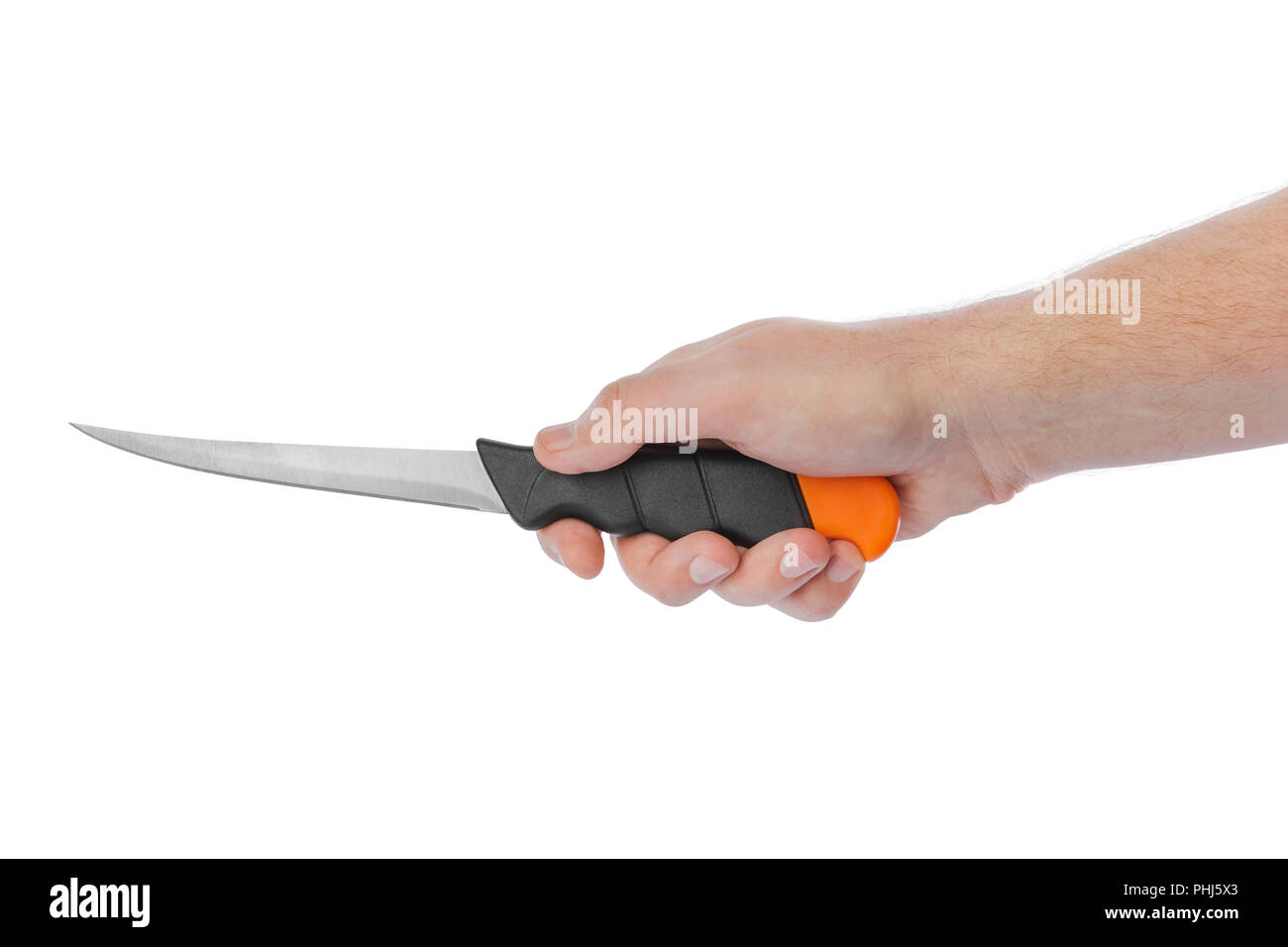 Hand with knife Stock Photo - Alamy