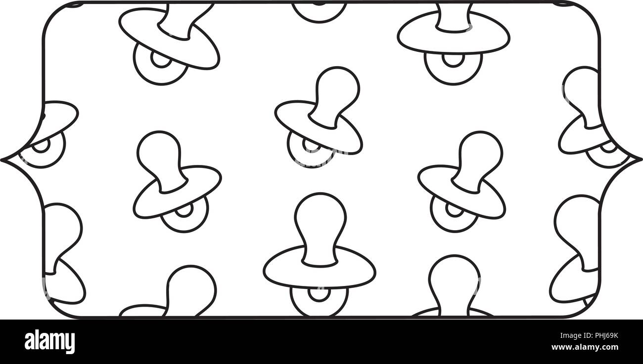 banner with baby pacifier pattern over white background, vector ...