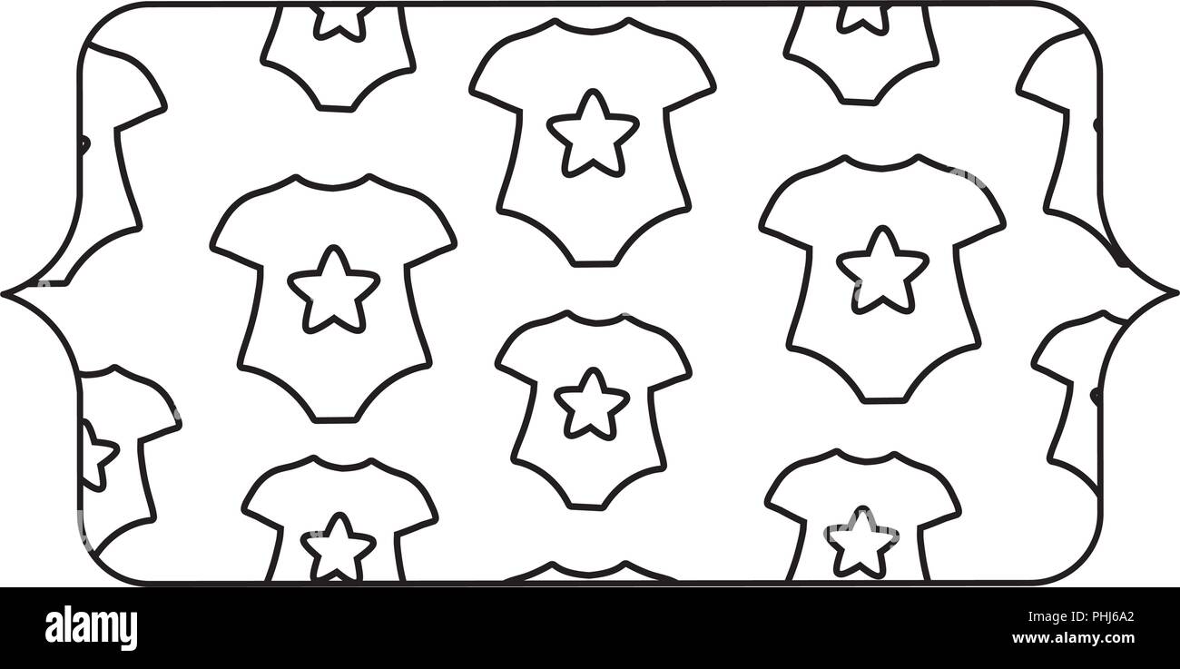 banner with baby clothes pattern over white background, vector ...