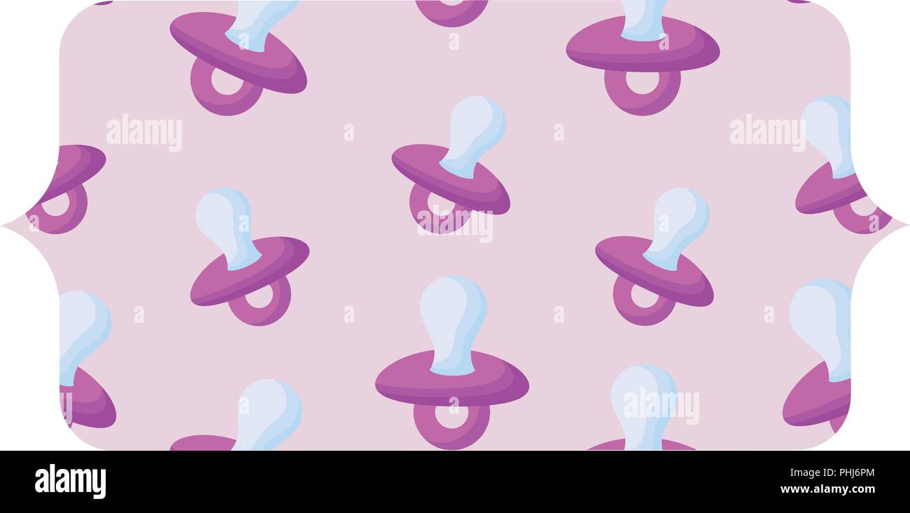 banner with baby pacifier pattern over white background, vector ...