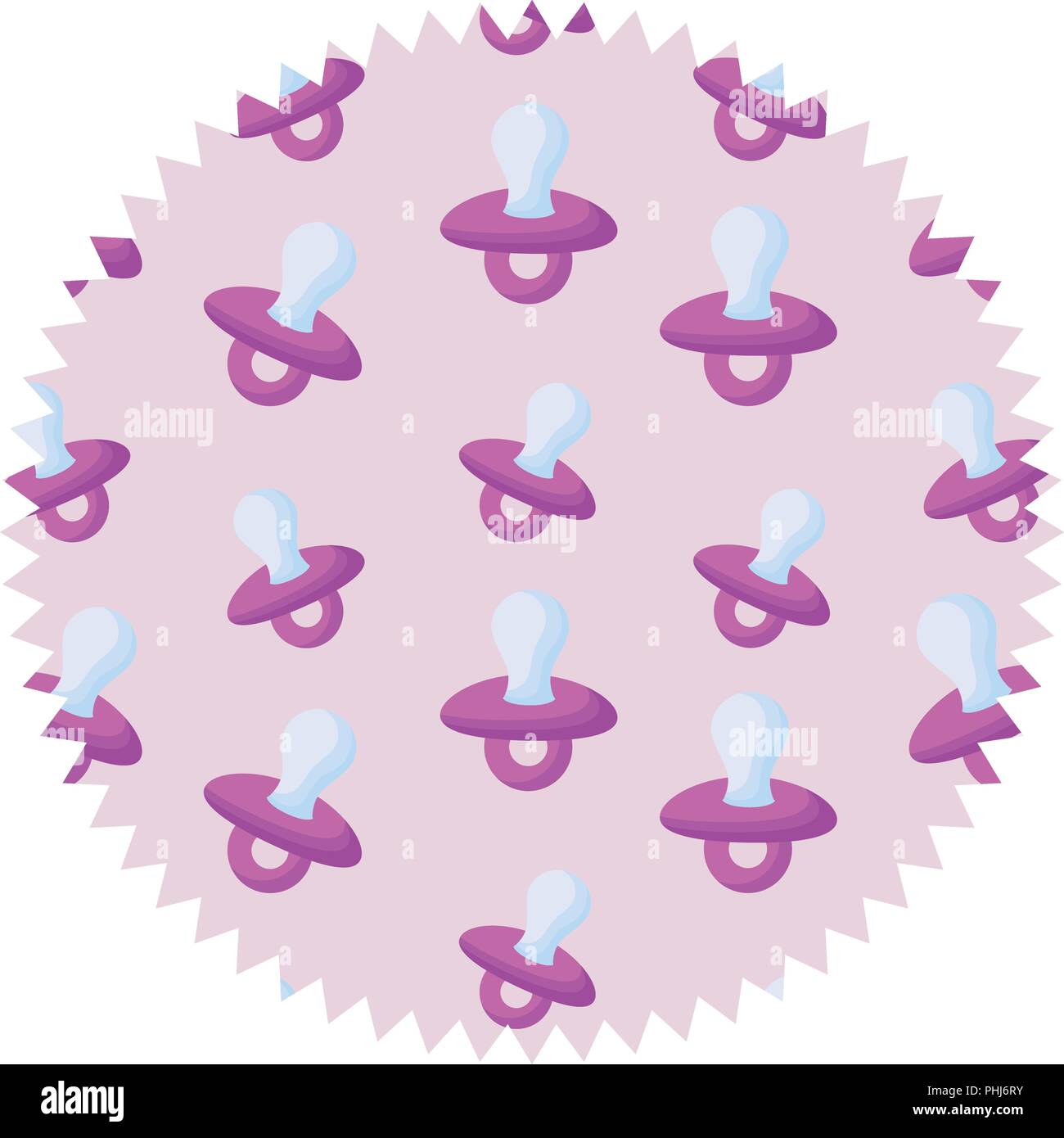 seal stamp with baby pacifier pattern over white background, vector ...