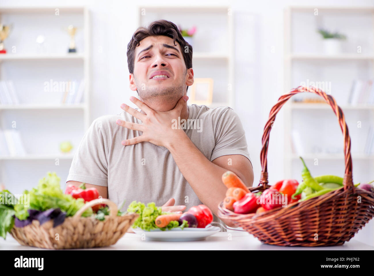 Young man in healthy eating and dieting concept Stock Photo - Alamy