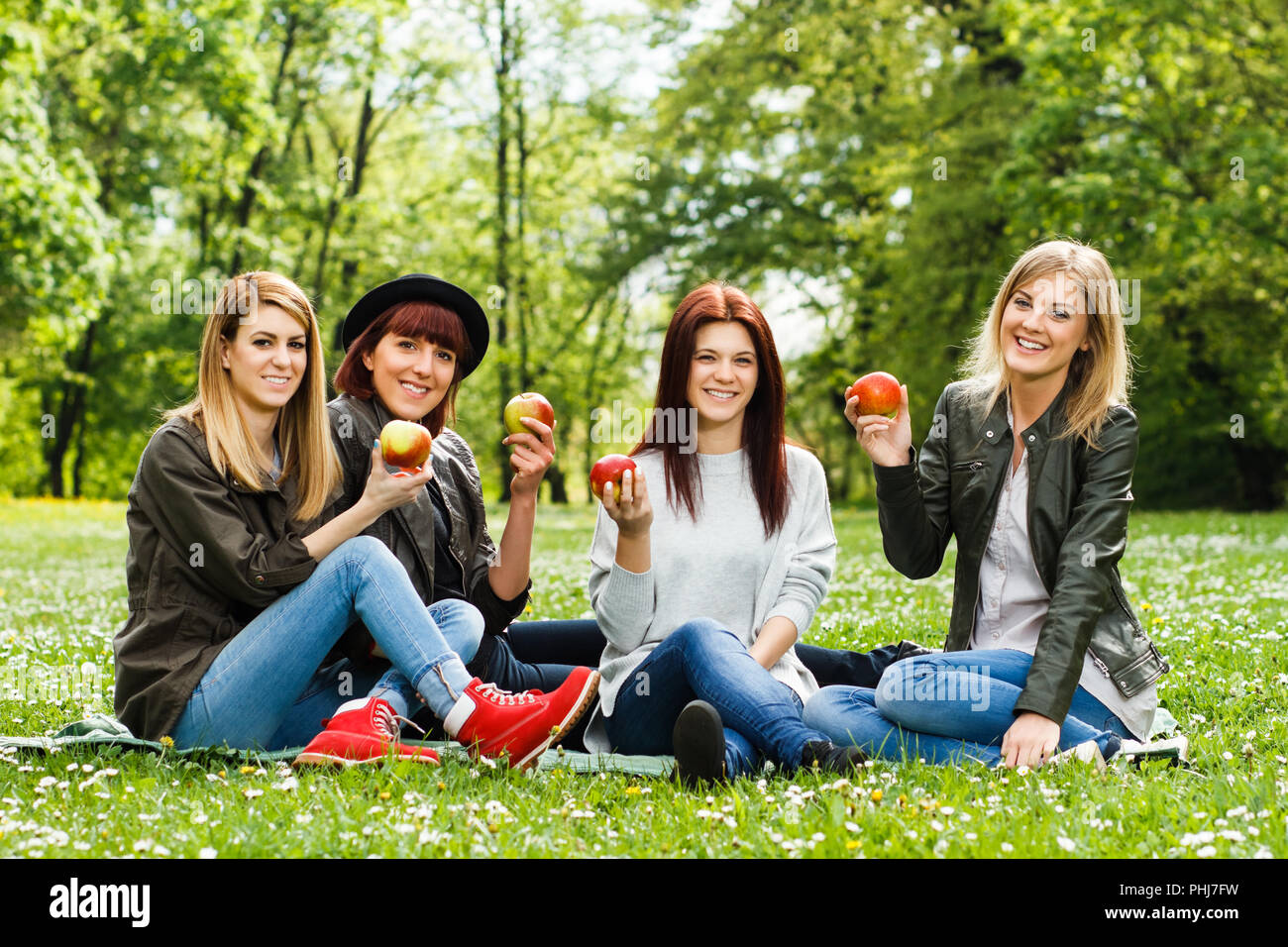 Healthy snack for young girls Stock Photo - Alamy