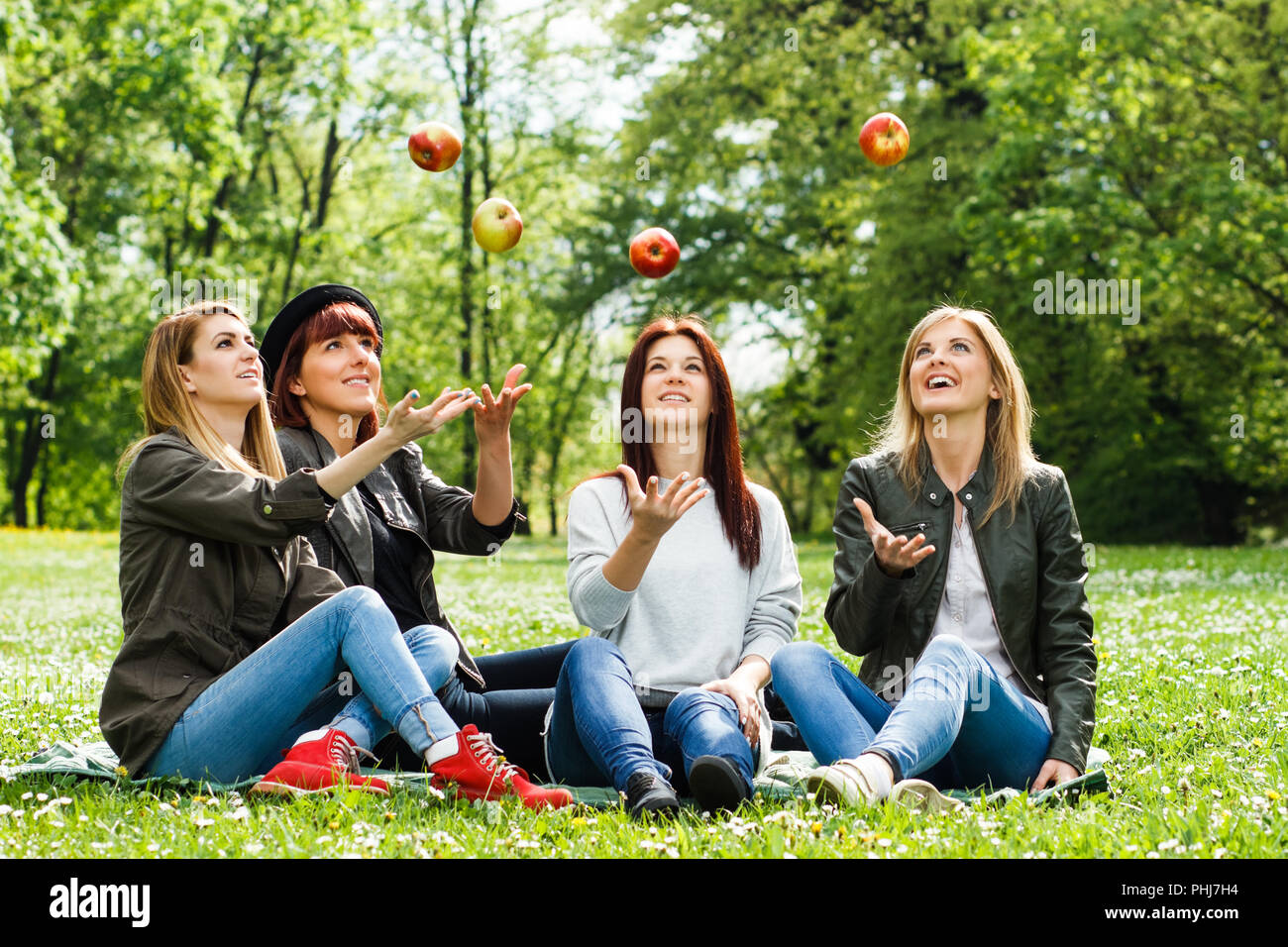 Healthy snack for young girls Stock Photo - Alamy
