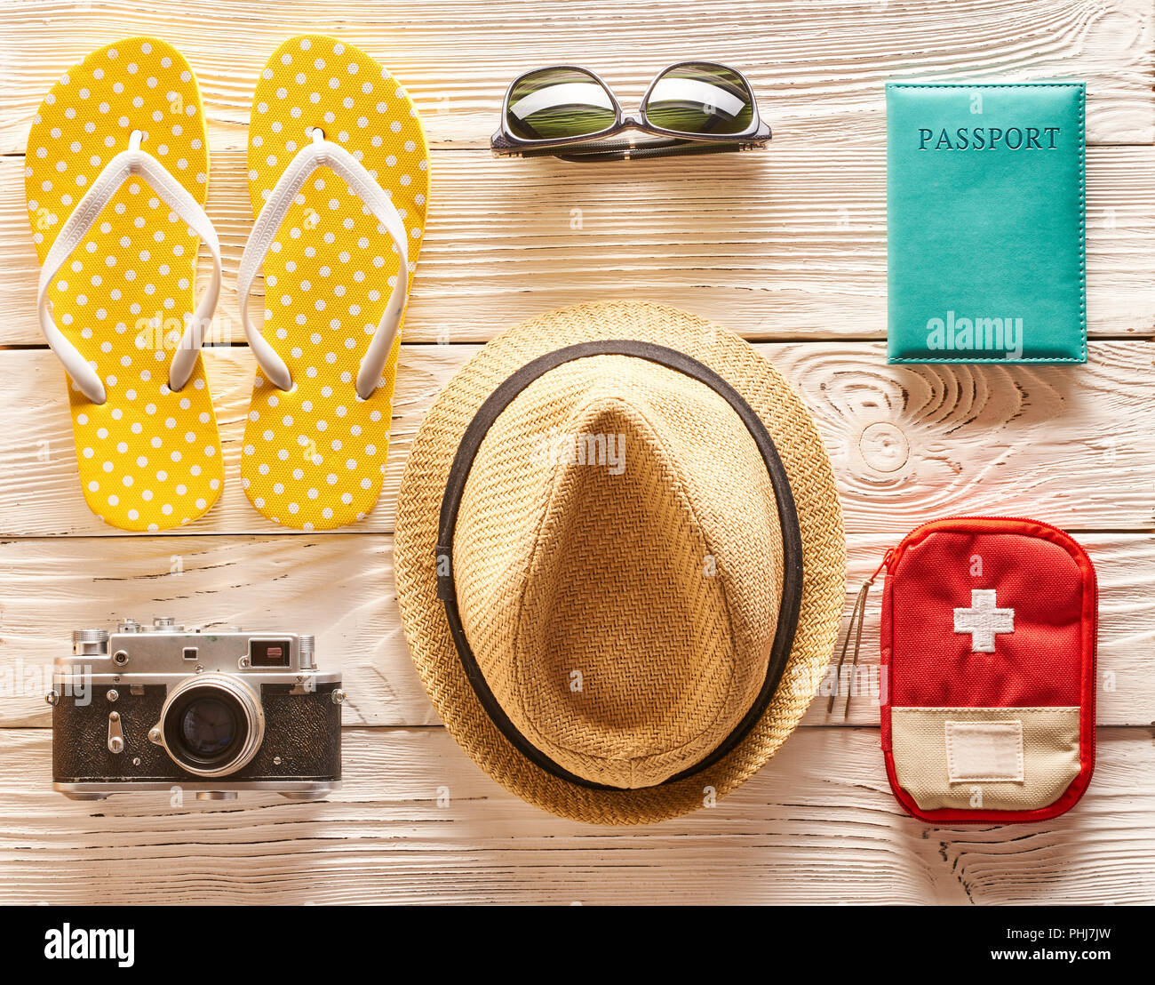 Flat lay passport flip hi-res stock photography and images - Alamy