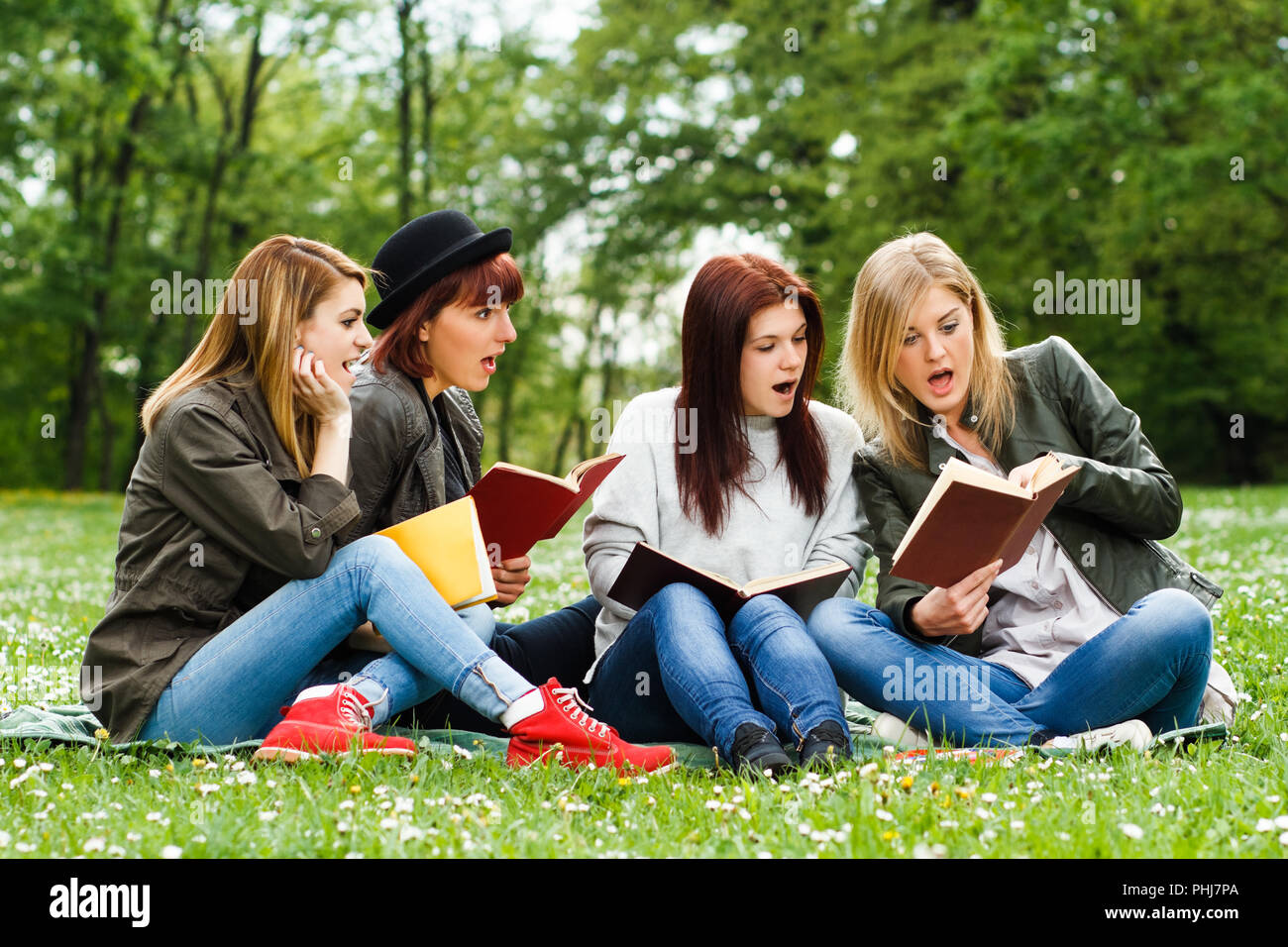 Smiling schoolgirl surprised hi-res stock photography and images - Alamy