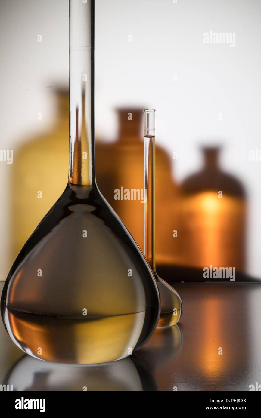 Pharmaceutical glass jars in the laboratory Stock Photo - Alamy