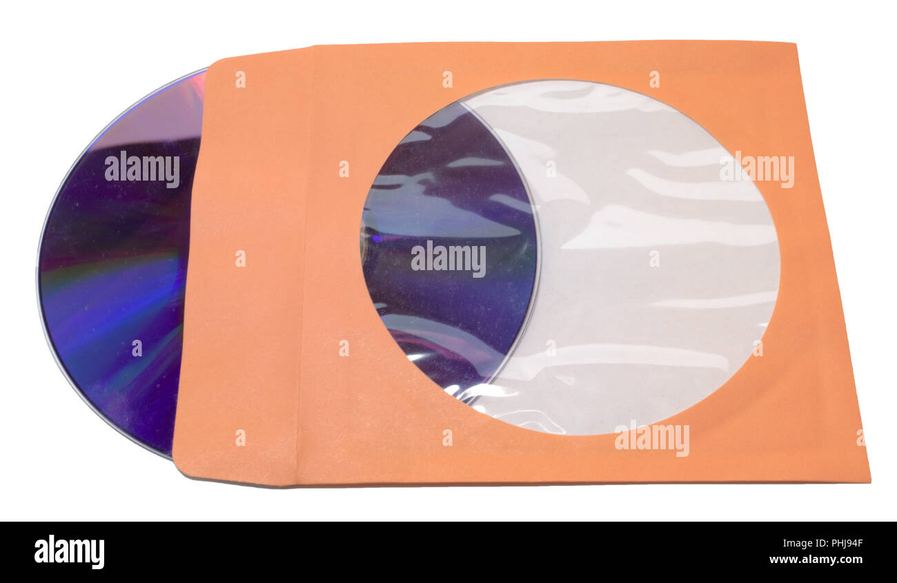 paper flap sleeve for single CD DVD. transparent window to see what's ...