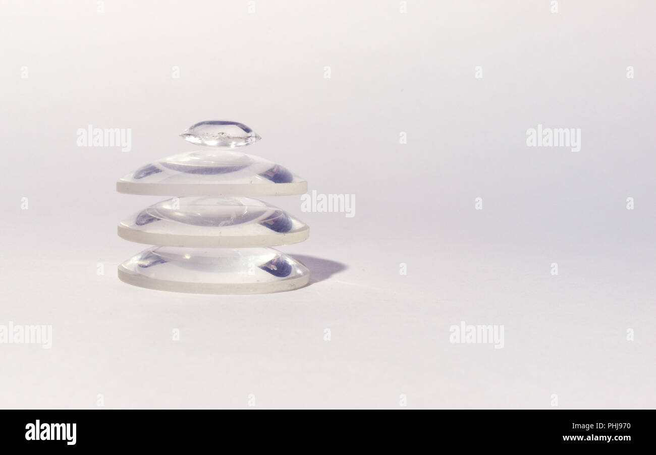 optical system of flat-convex lenses, collected to the tower and small ...