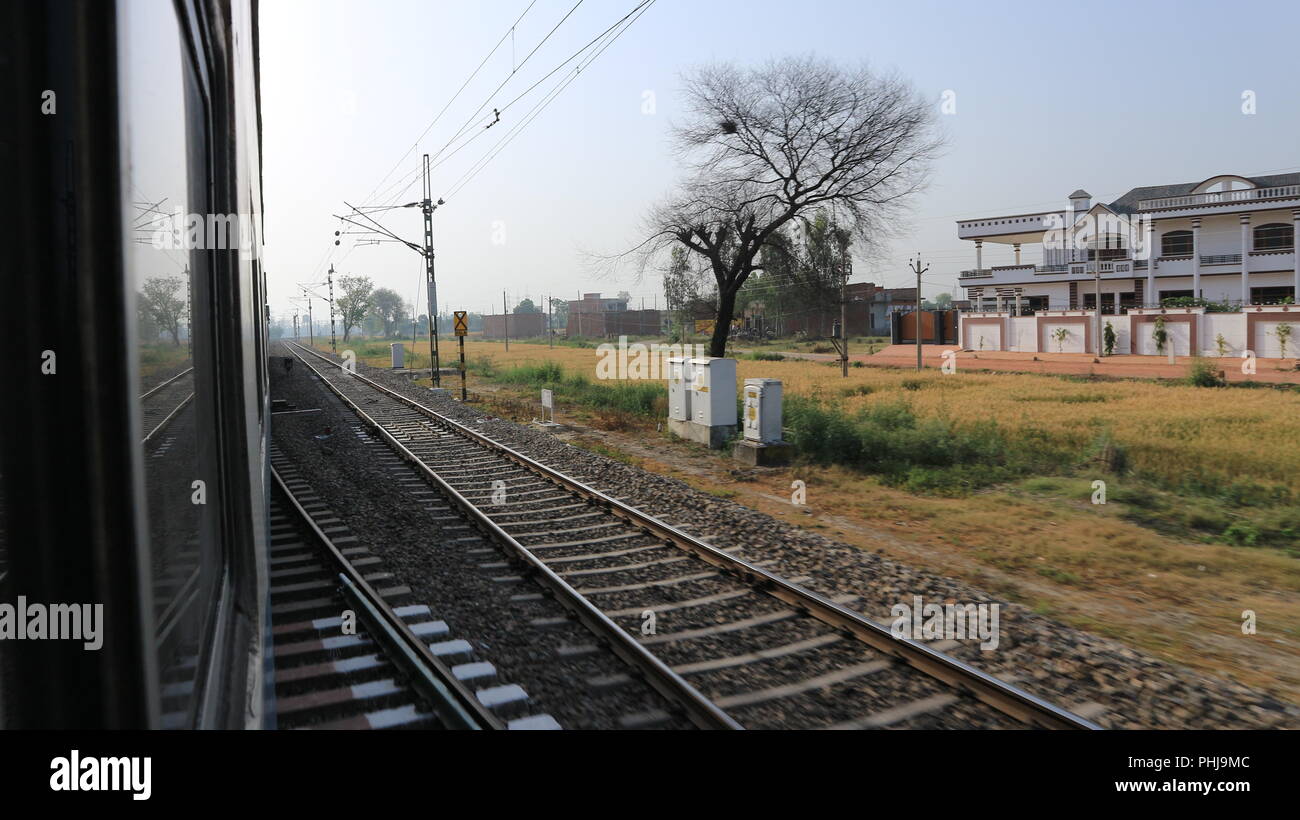 Indian train landscape hi-res stock photography and images - Alamy