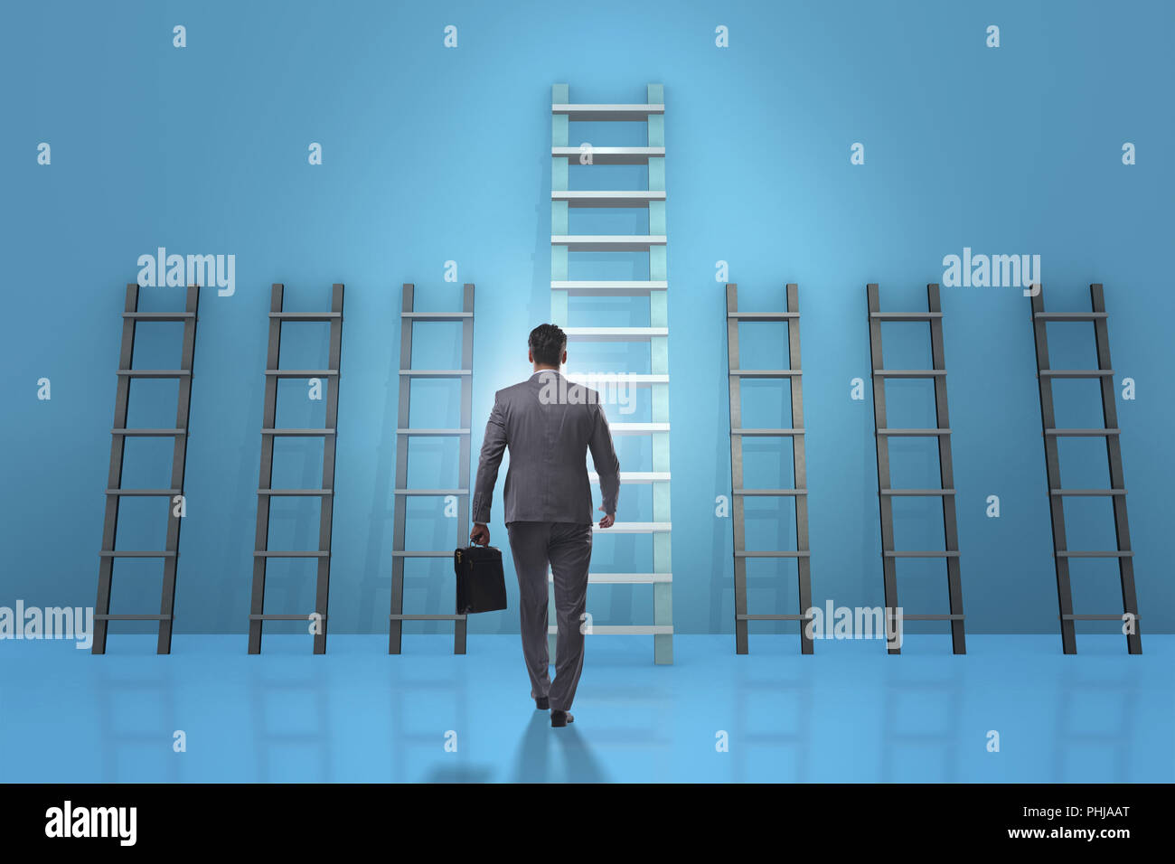 Career progression concept with various ladders Stock Photo - Alamy