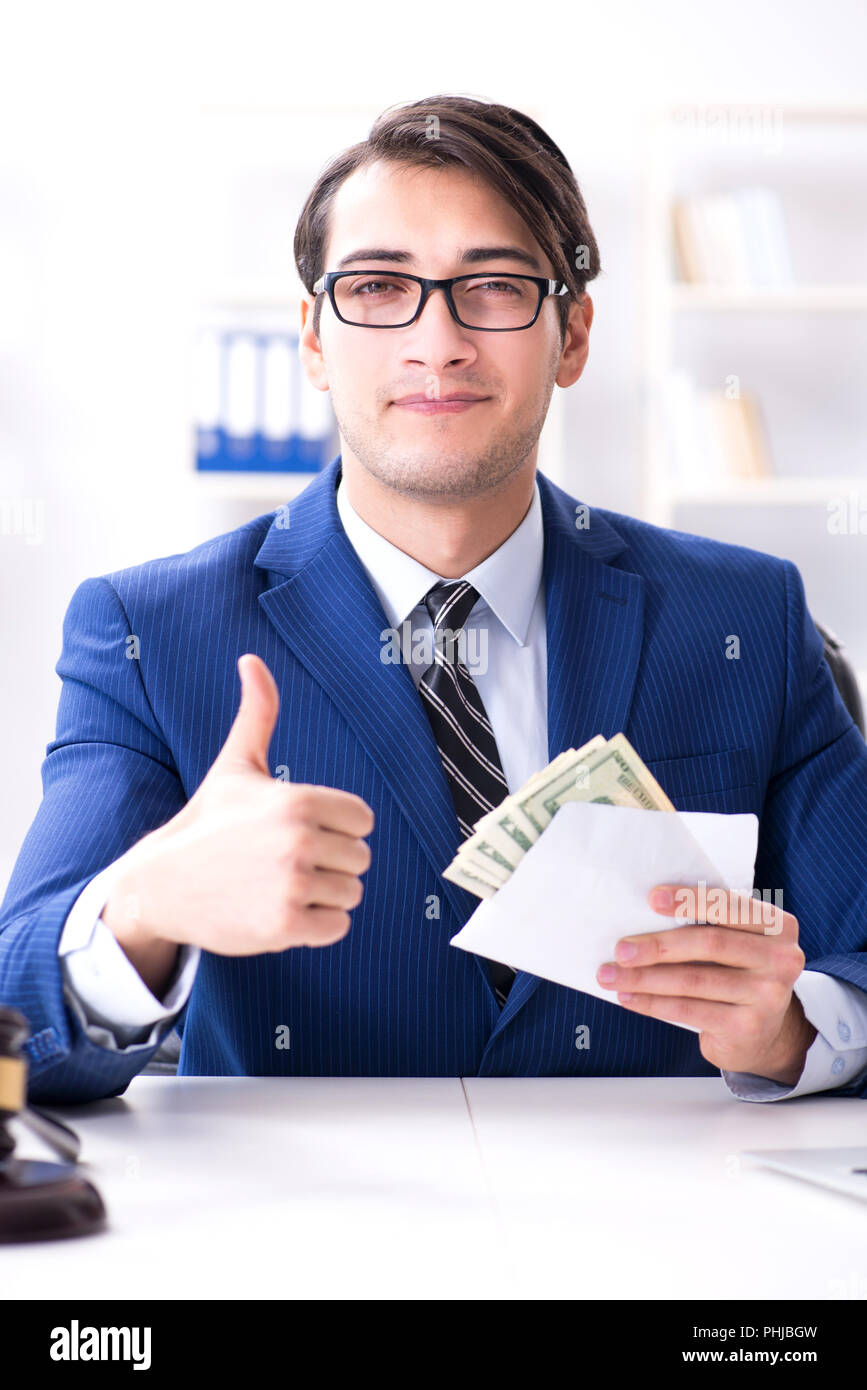 Lawyer receiving money as bribe Stock Photo - Alamy