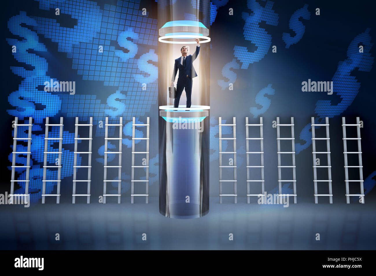 Businessman getting promotion in financial concept Stock Photo - Alamy