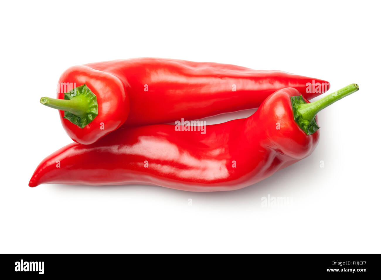 Red Peppers Isolated on White Background Stock Photo - Alamy