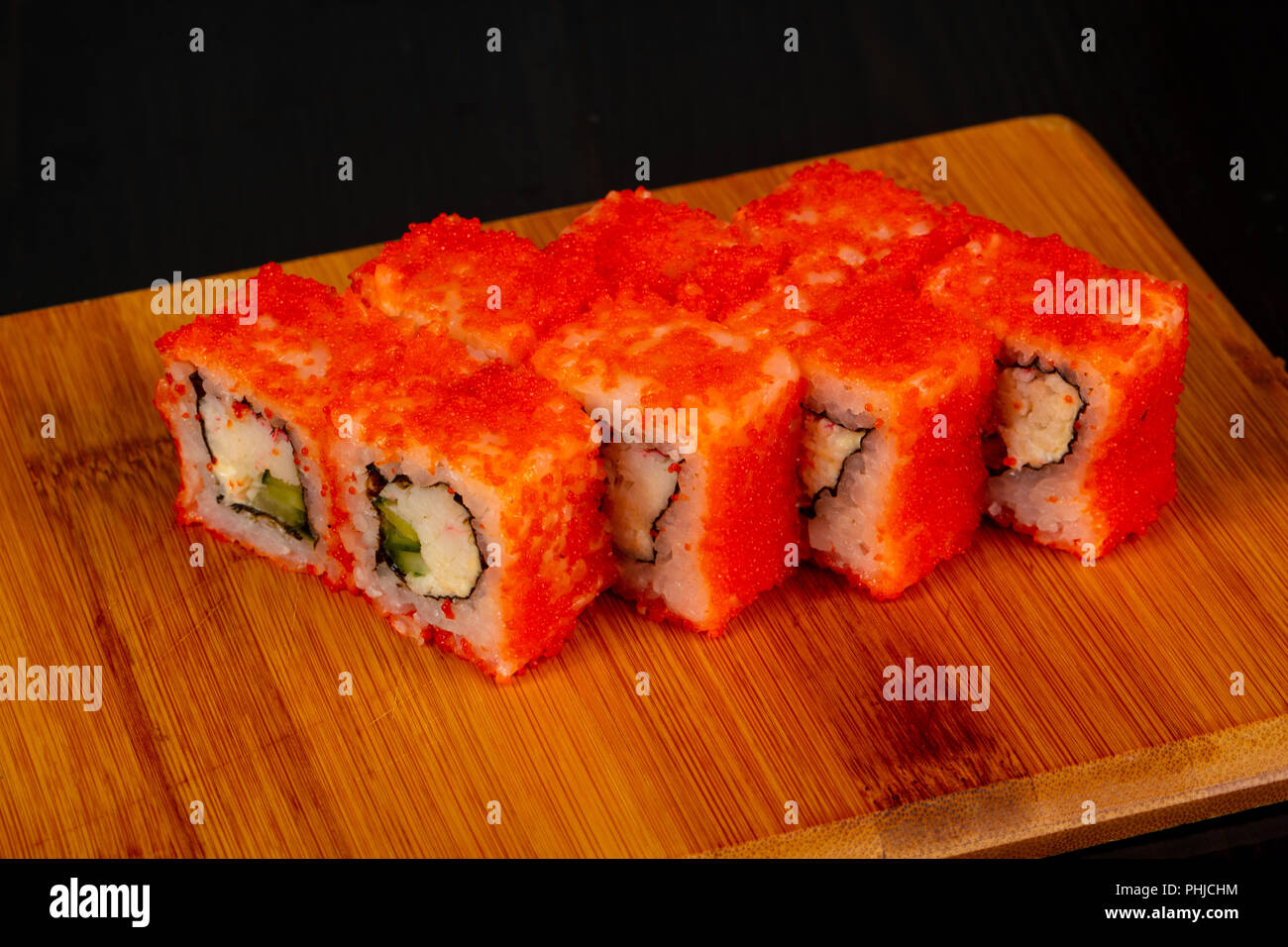 Japanese California roll with prawn Stock Photo - Alamy