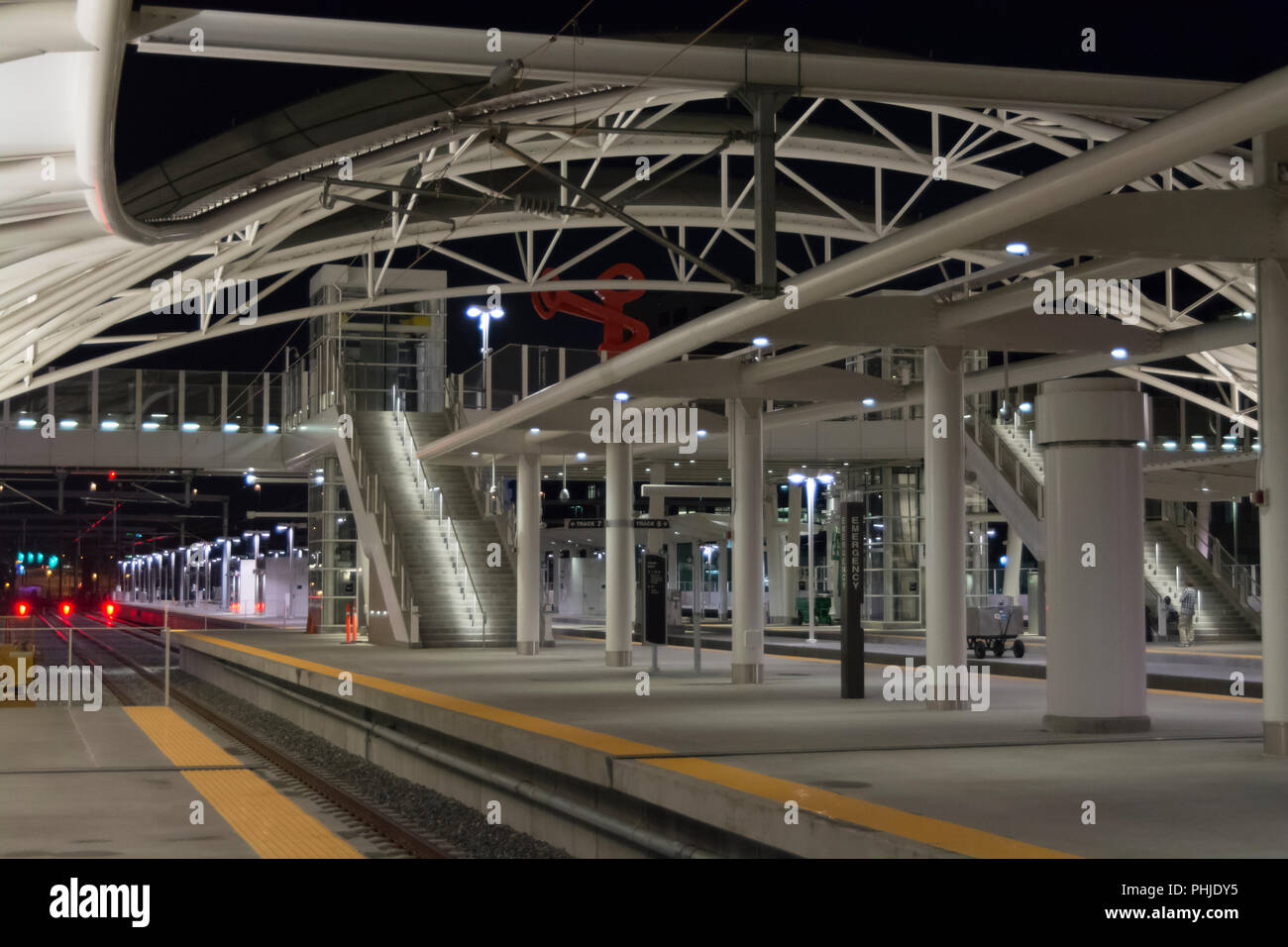 Modernistic architecture at the new Denver transporation hub at Union ...