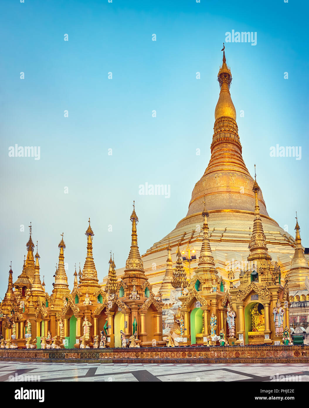 Shwedagon pagoda in Yangon. Myanmar Stock Photo - Alamy