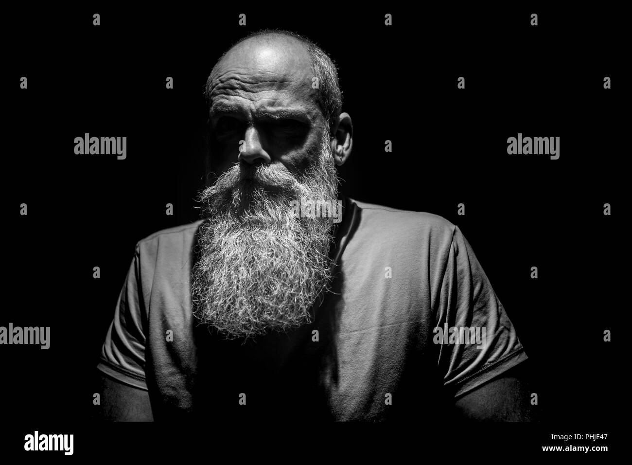 strange man with eyes in shadow Stock Photo - Alamy