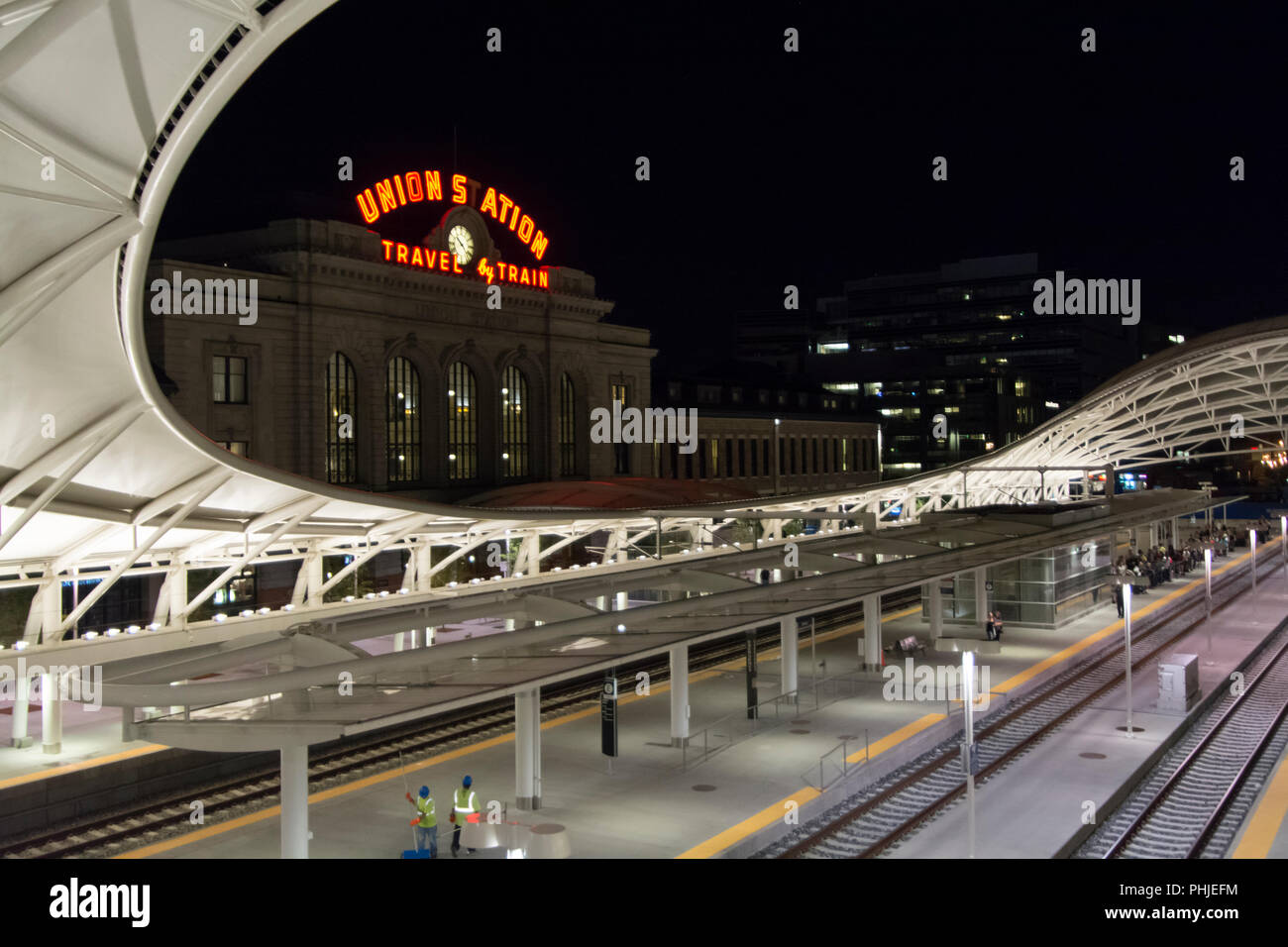 A unique view of the historic Union Station in Denver from the new ...
