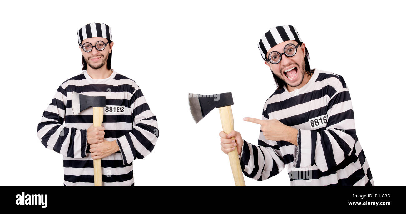Prison inmate isolated on the white background Stock Photo - Alamy