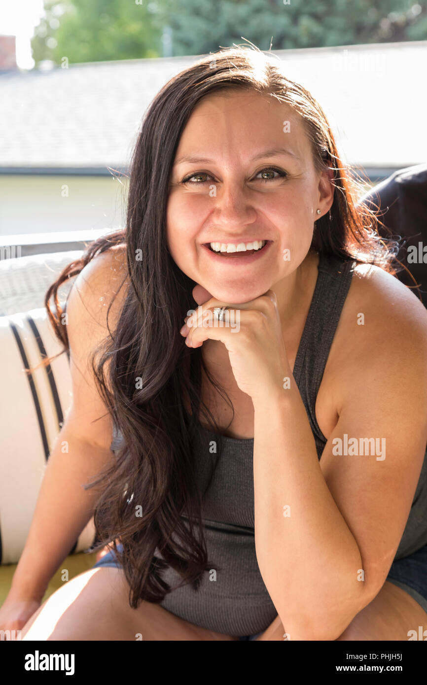 Native American Woman Smiles at Camera, USA Stock Photo - Alamy