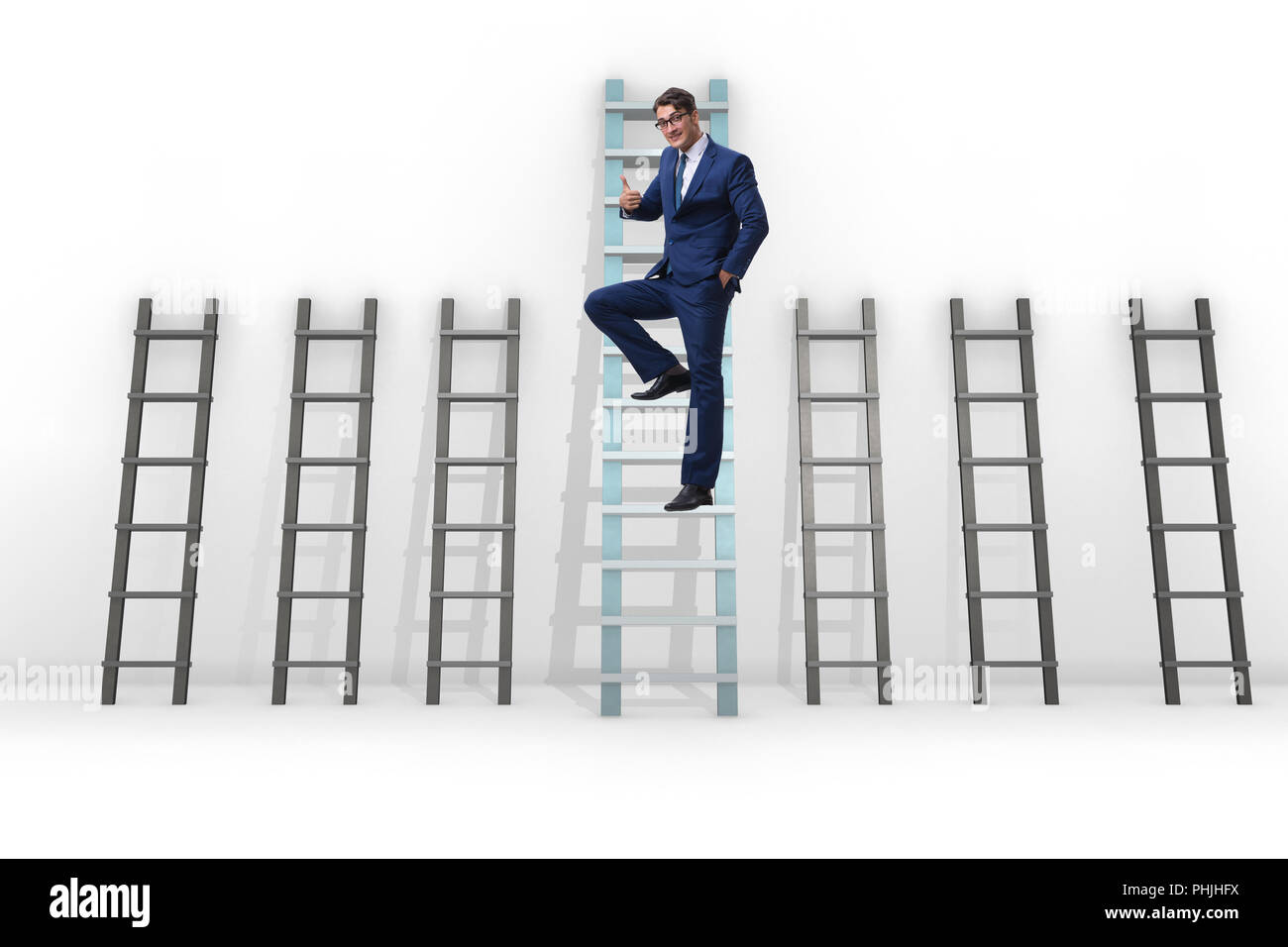 Career progression concept with various ladders Stock Photo - Alamy