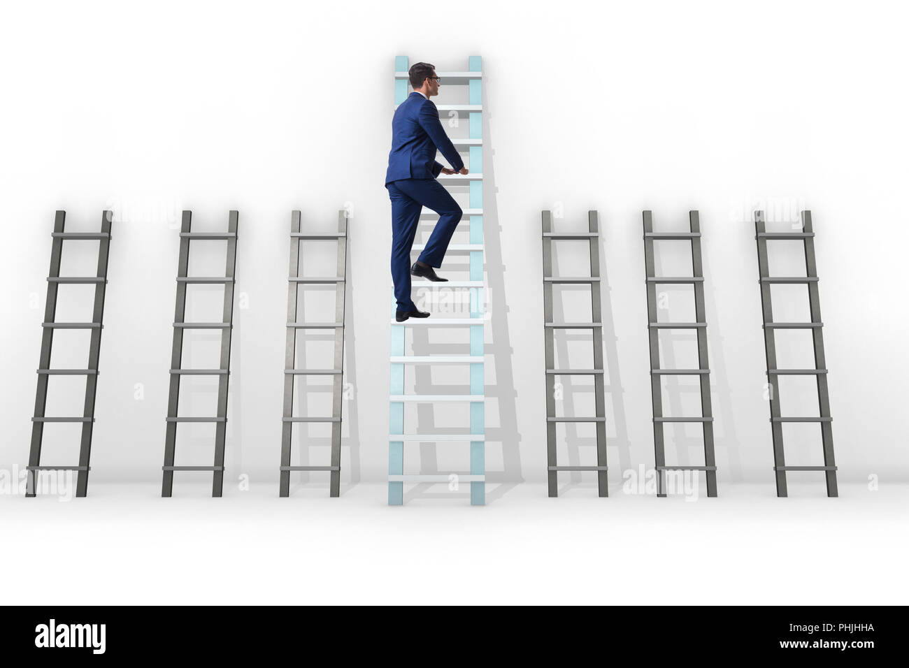 Career progression concept with various ladders Stock Photo - Alamy
