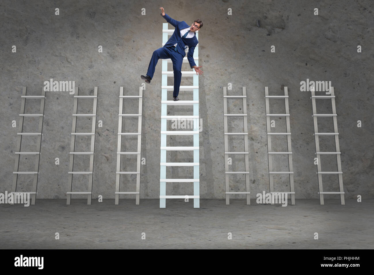 Man falling off ladder hi-res stock photography and images - Alamy