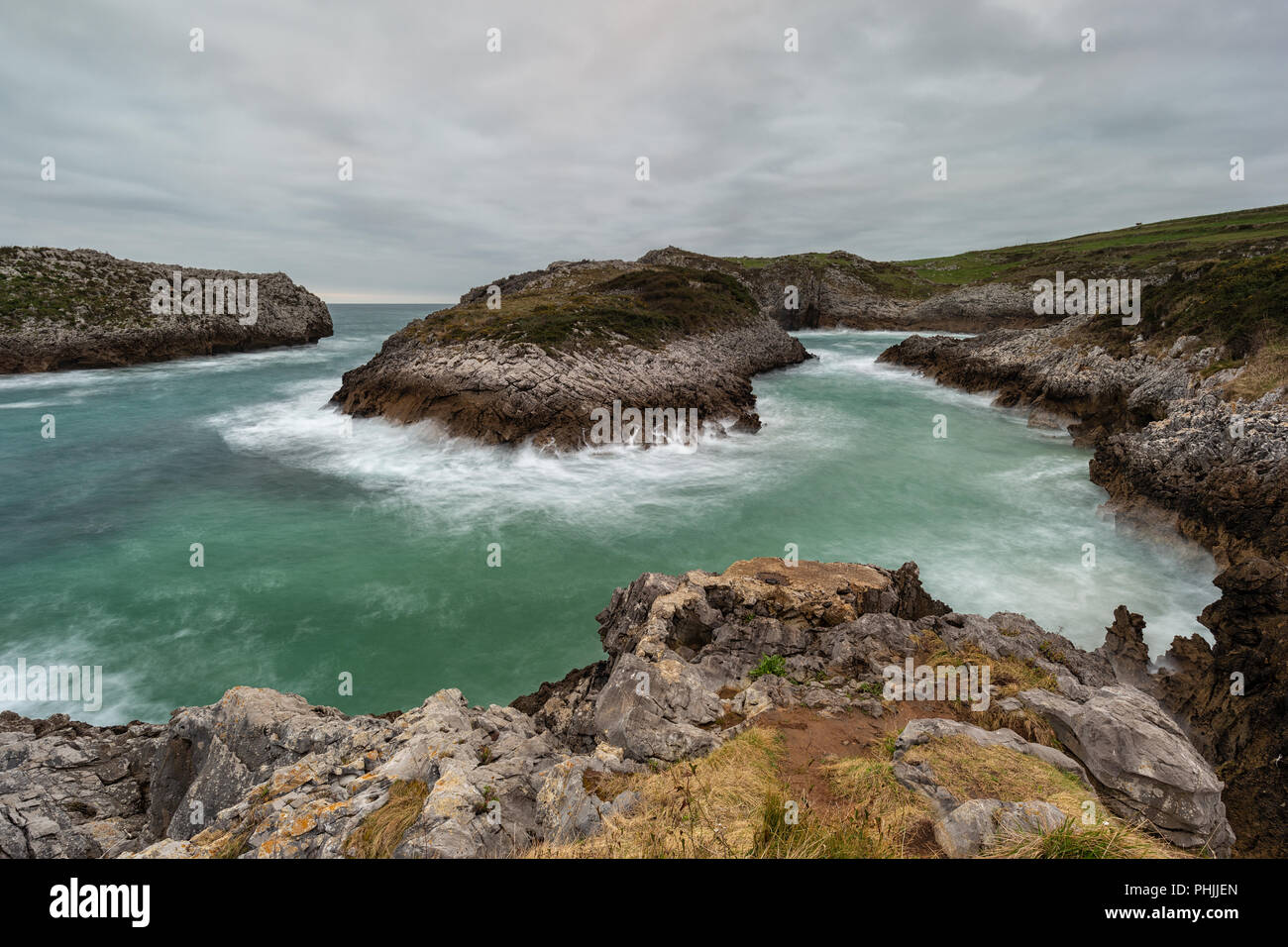 Landscape on the coast of Cue. Asturias. Spain Stock Photo - Alamy