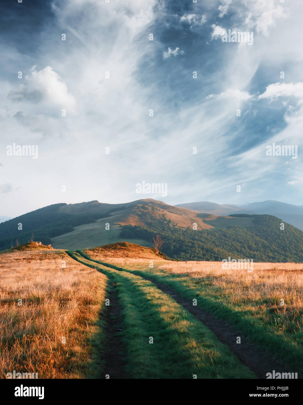 Autumn hiking blue mountains hi-res stock photography and images - Alamy