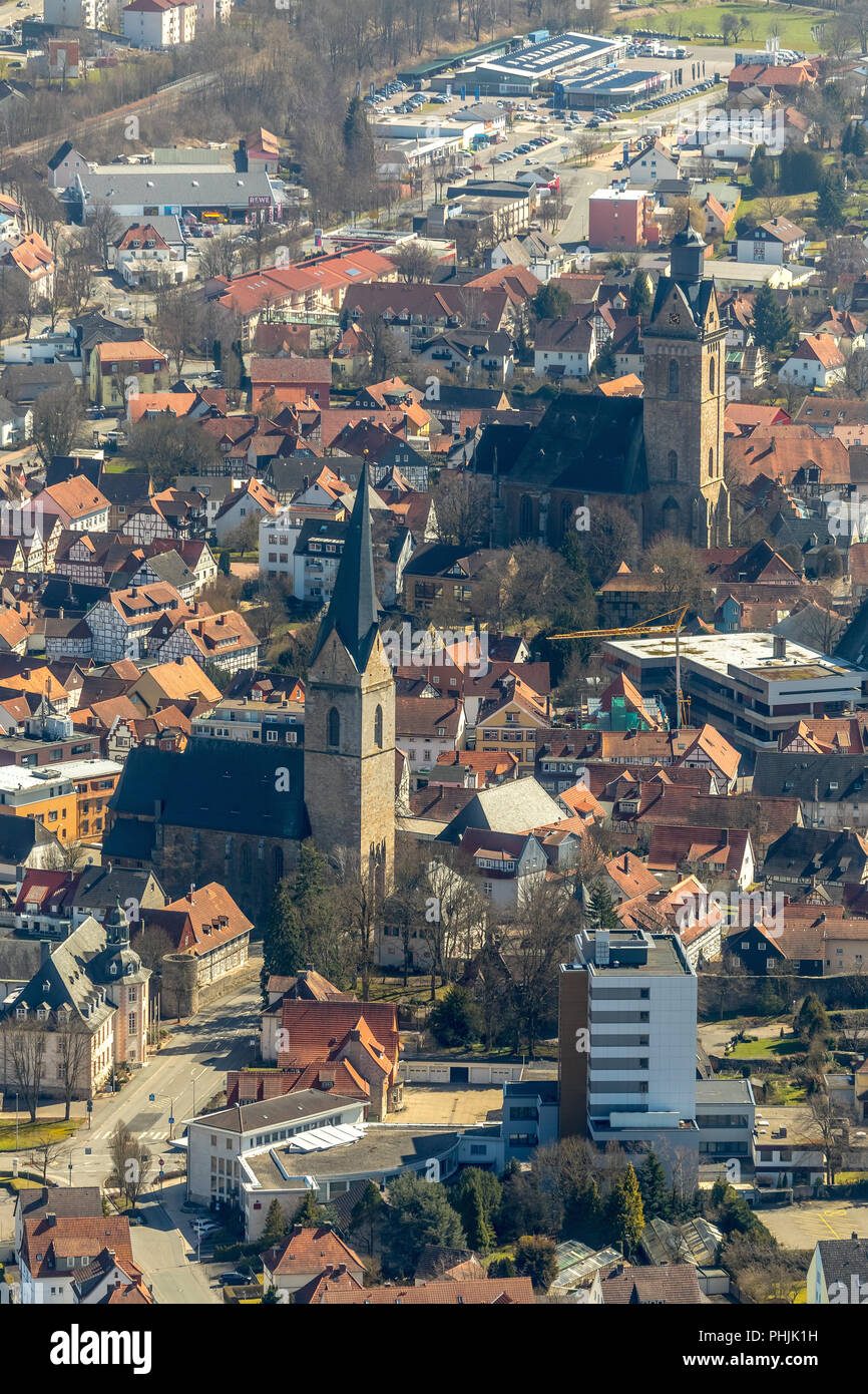 Sparkasse Korbach, Nikolaikirche and Kilianskirche in Korbach. District ...