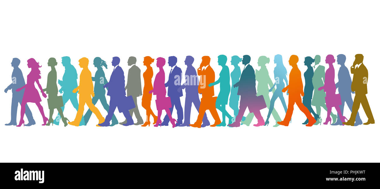 Group of people in the row, crowd Stock Photo - Alamy