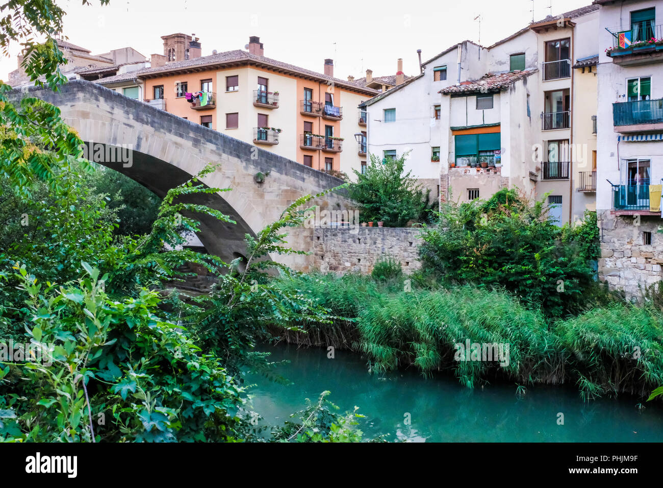 Bridge and river in a village Stock Photo - Alamy