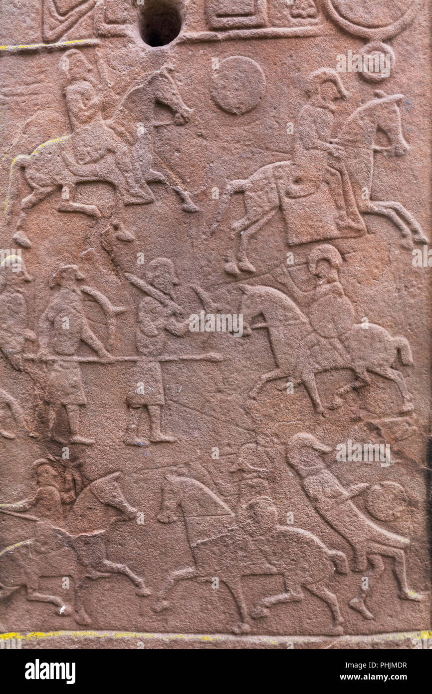 Aberlemno sculptured stone at church yard, Angus, Scotland, UK Stock ...
