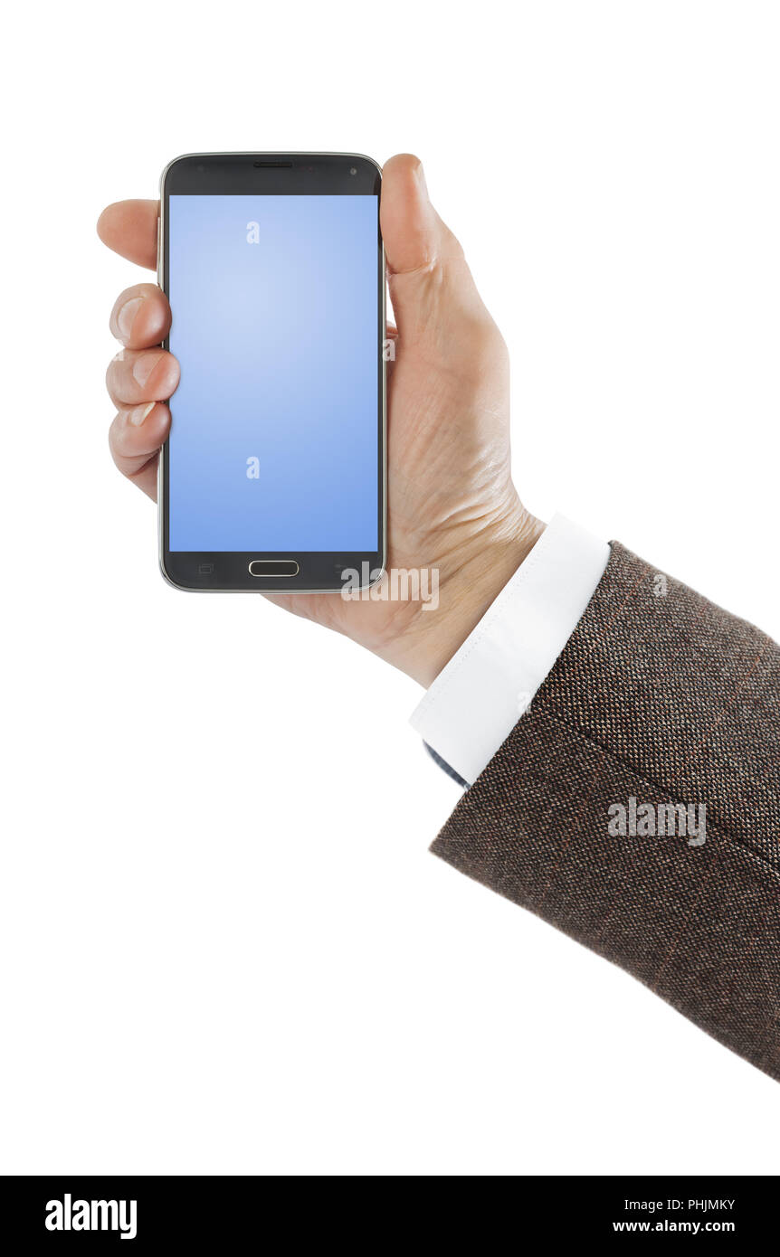 Hand with smartphone Stock Photo - Alamy