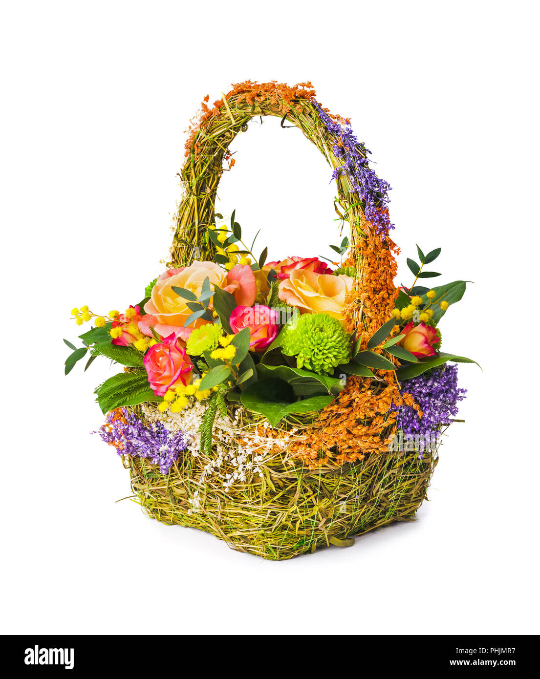 Flower Bouquet In A Basket at Ronnie Baker blog