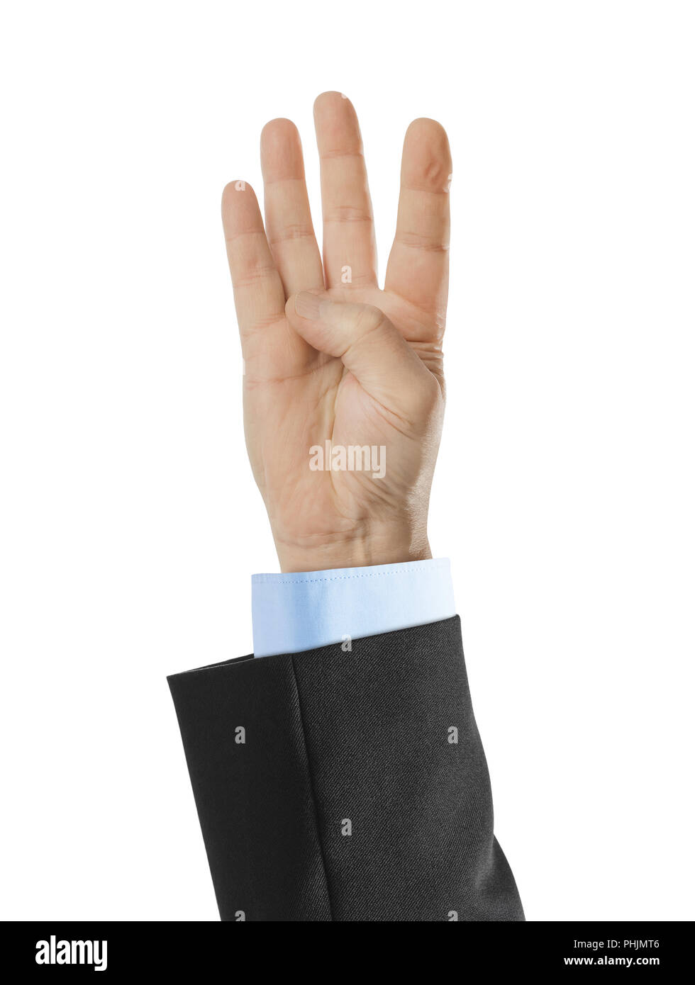 Counting hand - four Stock Photo - Alamy
