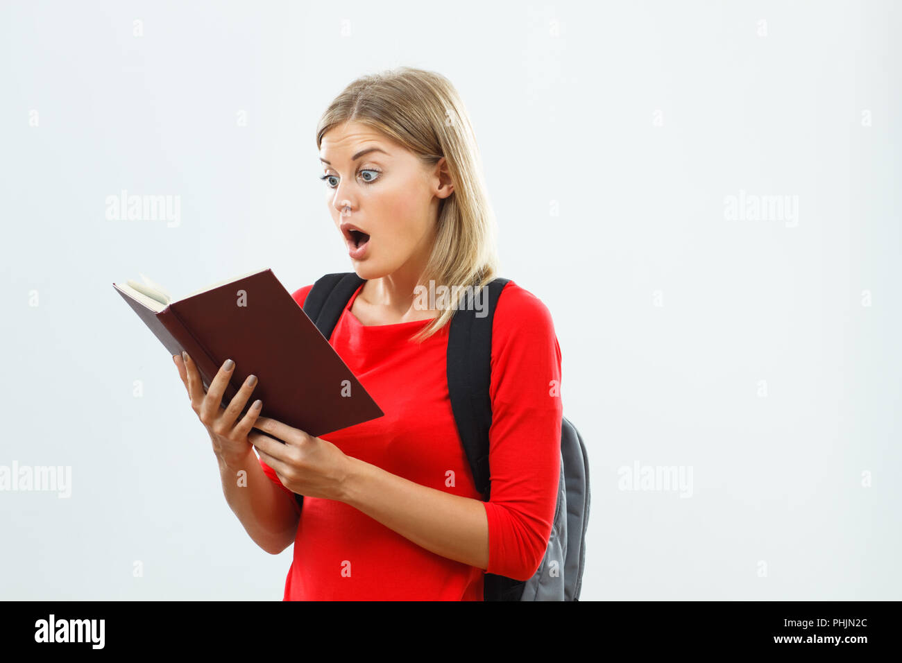 Open backpack surprised school hi-res stock photography and images - Alamy